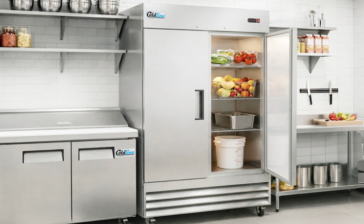 Unity BLU-36SB 36" Narrow Low Profile Two Sliding Glass Door Merchandi ...